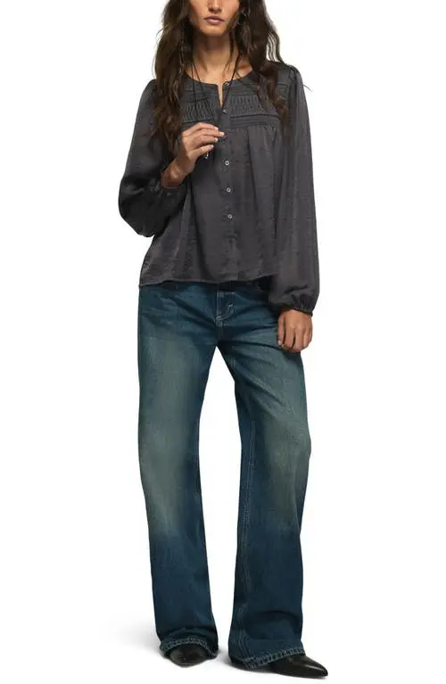 Lucky Brand Satin Top - Navy