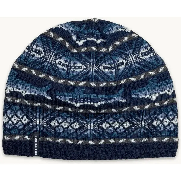 Turtle Fur Merino Wool Trout Beanie - Navy