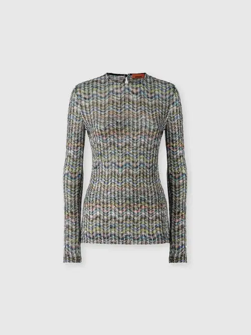 Missoni Long-sleeve Viscose-blend Sweater With Sequins - Multicoloured