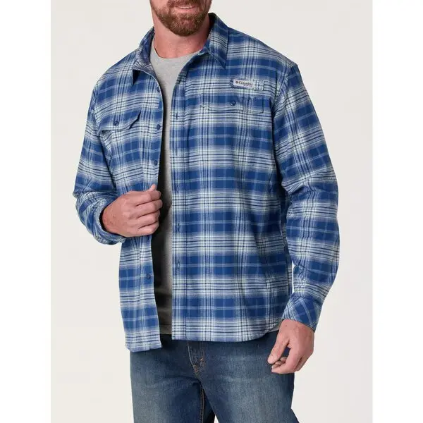 Columbia Big & Tall Pfg Topwater Tech Flannel Sport Shirt