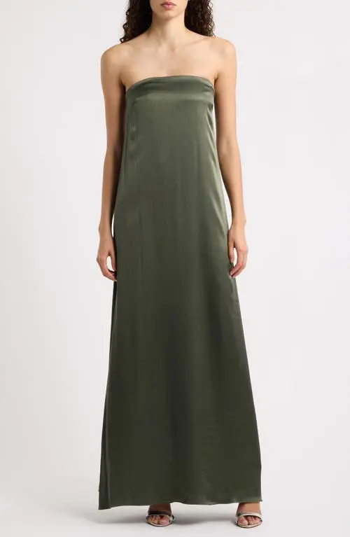 Shona Joy La Lune Strapless Satin Column Gown