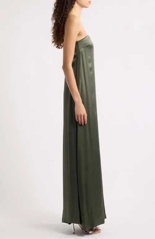 Shona Joy La Lune Strapless Satin Column Gown