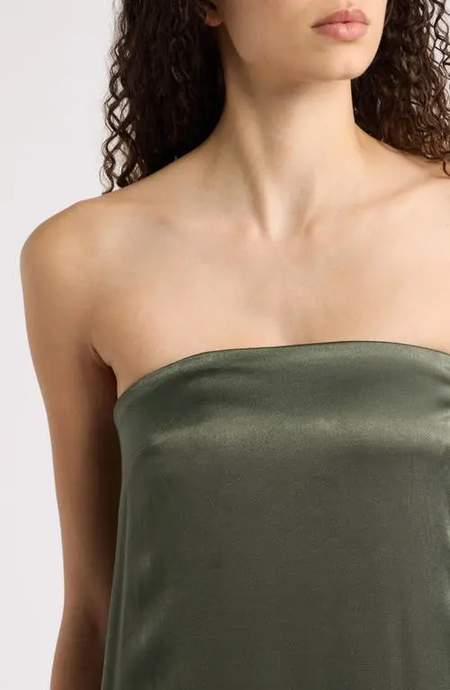 Shona Joy La Lune Strapless Satin Column Gown