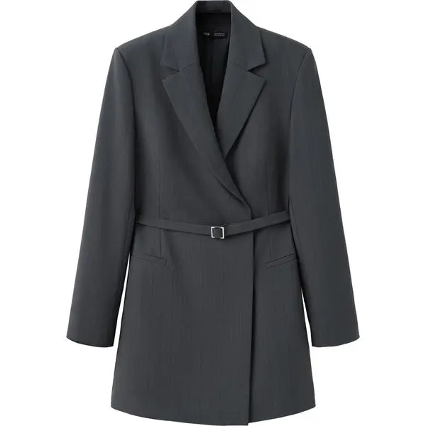 Mango Belted Blazer Dress - Grey