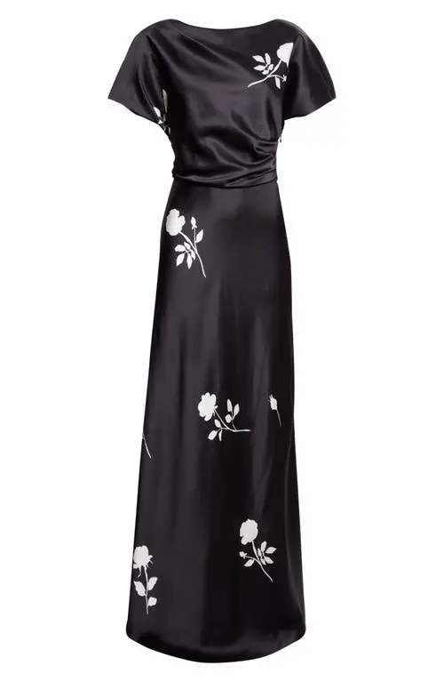 Lafayette 148 New York Floral Satin Gown