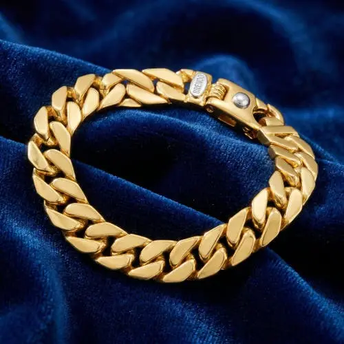 BLISS DIAMOND Braccio 33 Gram Curb Link Solid Bracelet "