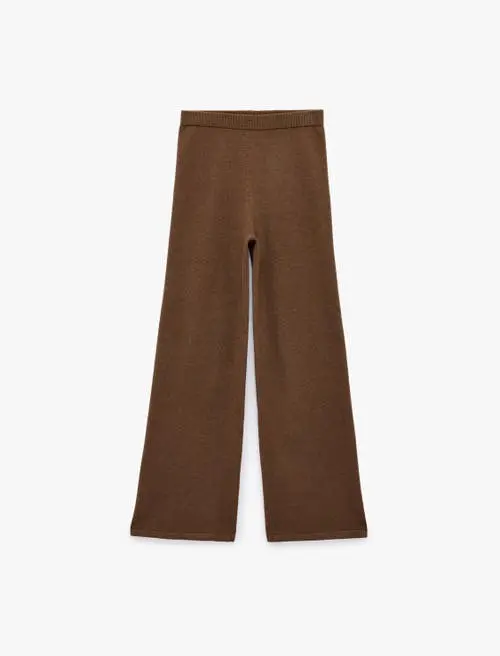 Koton High Rise Wool Blend Knit Trousers
