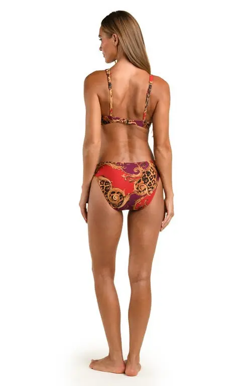 L'Agence Baroque Leopard Scroll Bikini Top