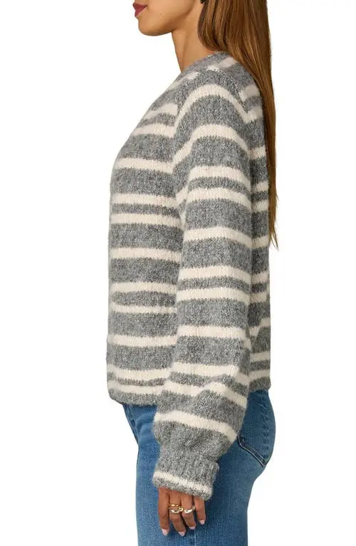 Wit & Wisdom Stripe Open Bouclé Cardigan
