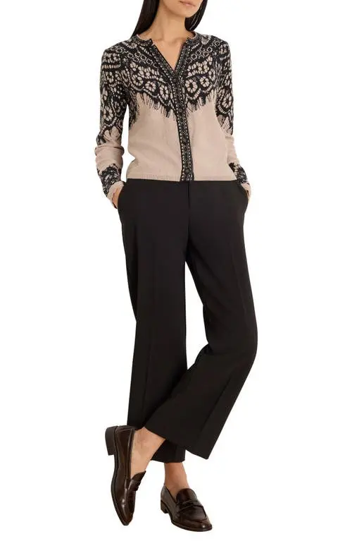 NIC+ZOE Placed Lace Print Cardigan