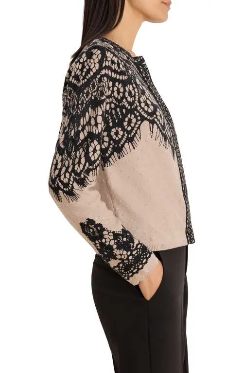 NIC+ZOE Placed Lace Print Cardigan