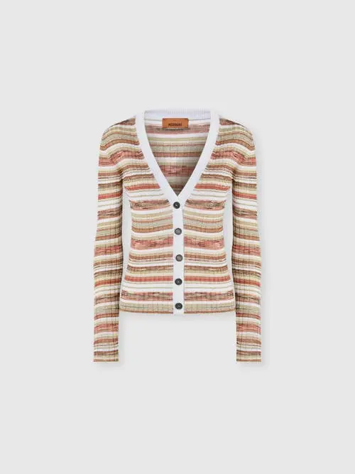 Missoni Ribbed Striped Viscose-blend Cardigan
