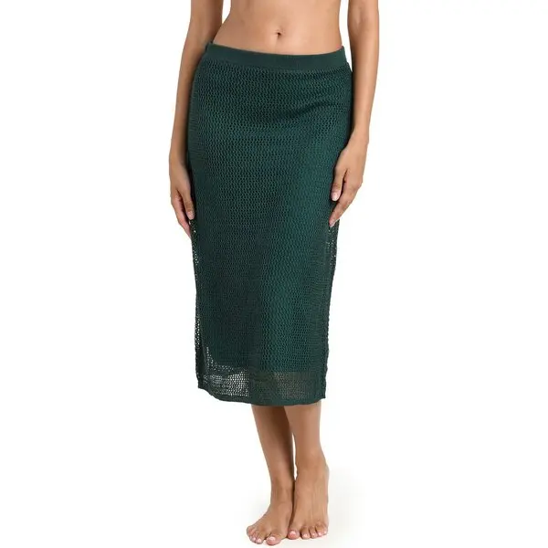 La Blanca Salted Stitch Midi Cover-up Skirt - Jungle