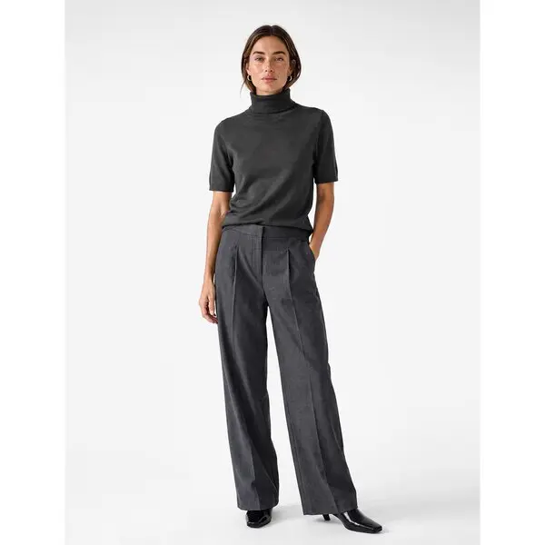 Koton Viscose Blend Short Sleeve Turtleneck Knit Sweater - Anthracite