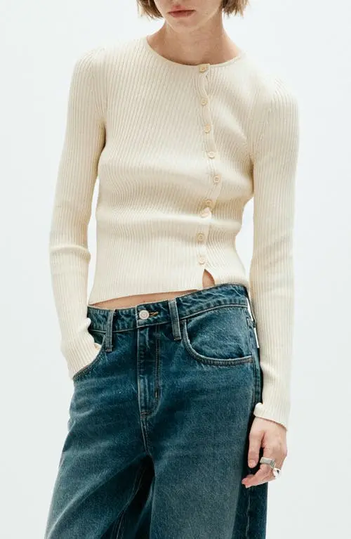 Mango Asymmetric Rib Cardigan