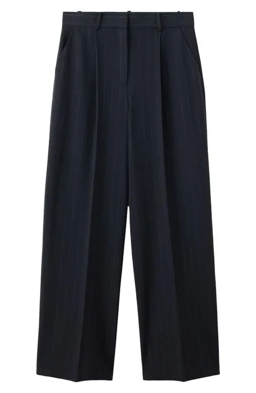 Mango Pinstripe Pleated Pants