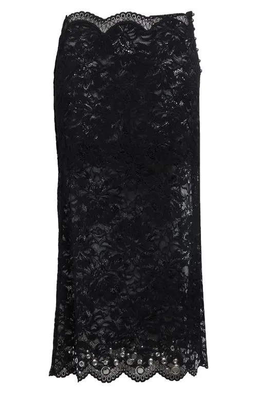 Rabanne Sheer Lace Midi Skirt