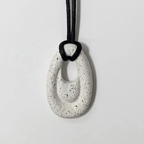 PRETTI.COOL Ripple Concrete Necklace - White Terrazzo