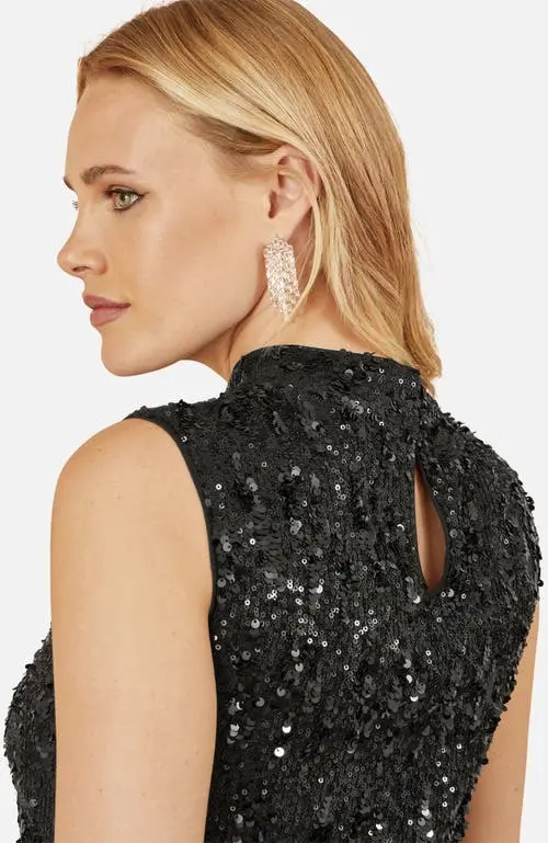 YUMI Sequin High Neck Top