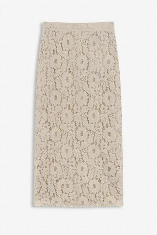 NOCTURNE Lace Detail Midi Skirt