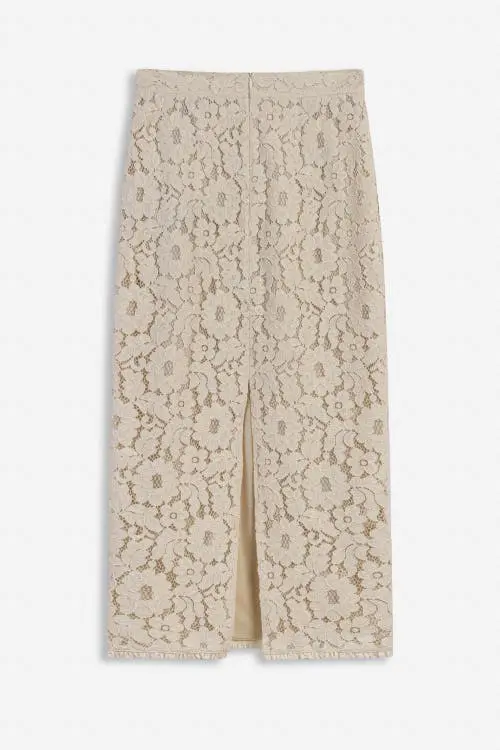 NOCTURNE Lace Detail Midi Skirt