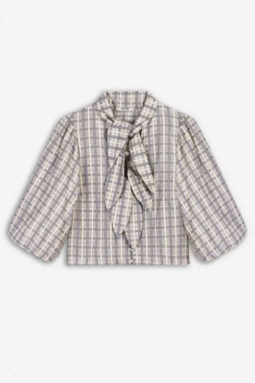 NOCTURNE Tie Neck Balloon Sleeve Shirt