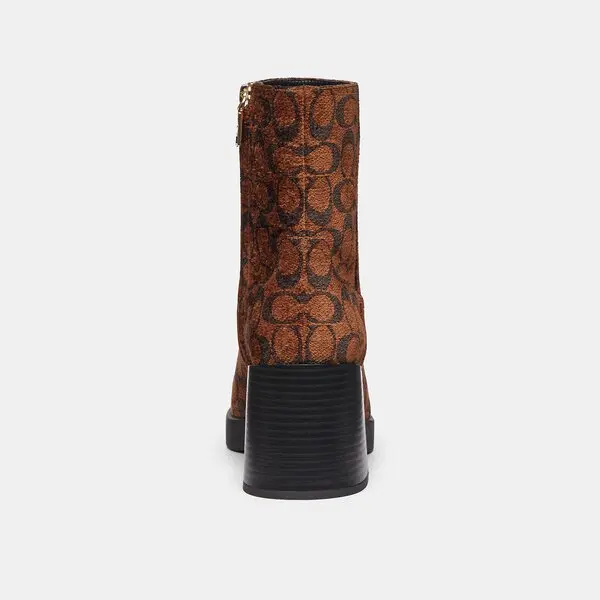 COACH OUTLET Block Heel Boot In Signature Chenille