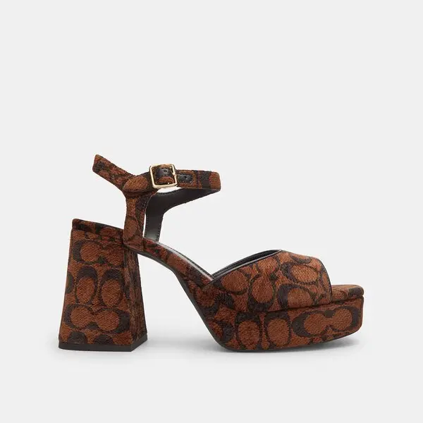 COACH OUTLET Block Heel Sandal In Signature Chenille