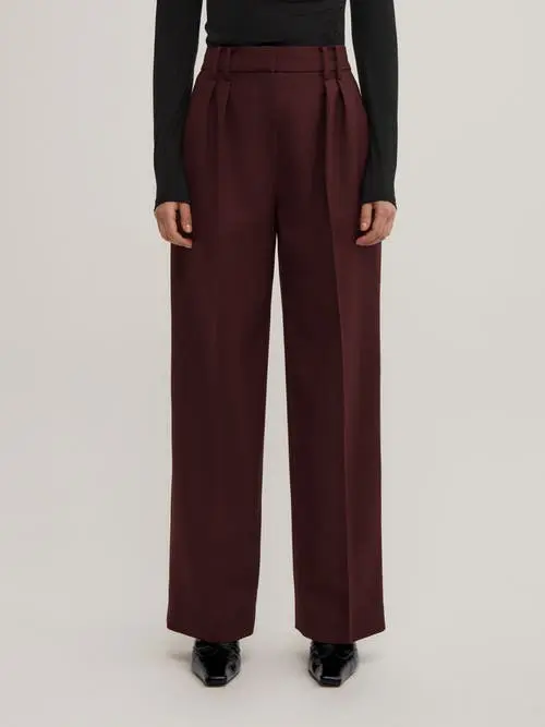 Witchery Soft Pleat Trousers - Wine