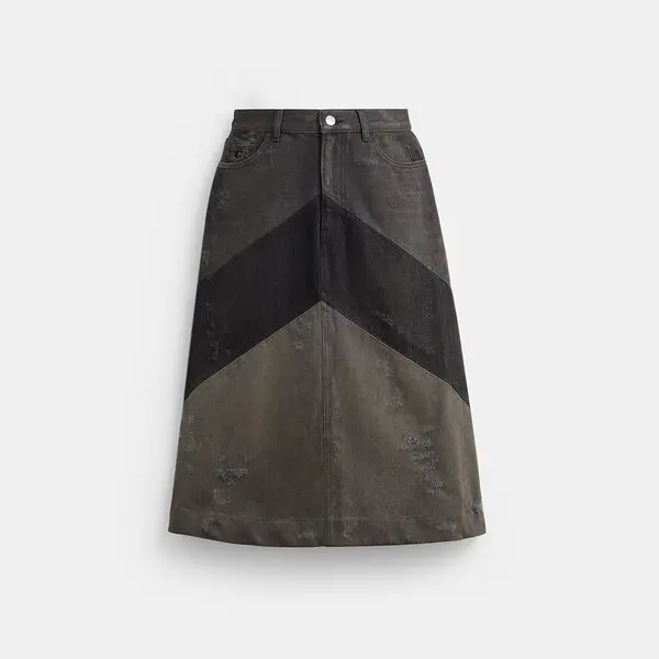 COACH Denim A-line Skirt In Organic Cotton