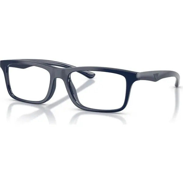 Emporio Armani 56mm Rectangle Optical Glasses - Blue