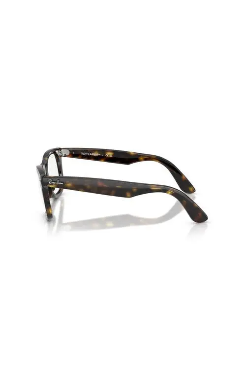 Ray-ban 52mm Square Optical Glasses - Tortoise