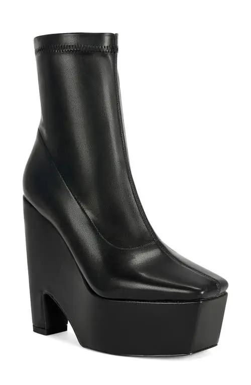 AZALEA WANG Lirra Platform Wedge Bootie - Black