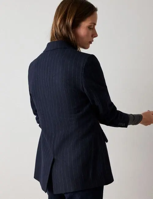 Whistles Pinstripe Wool Blend Blazer