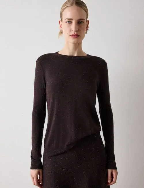 Whistles Annie Sparkle Crew Neck Knit Jumper