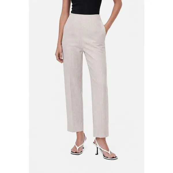 NOCTURNE Straight Leg Cropped Trousers - Grey