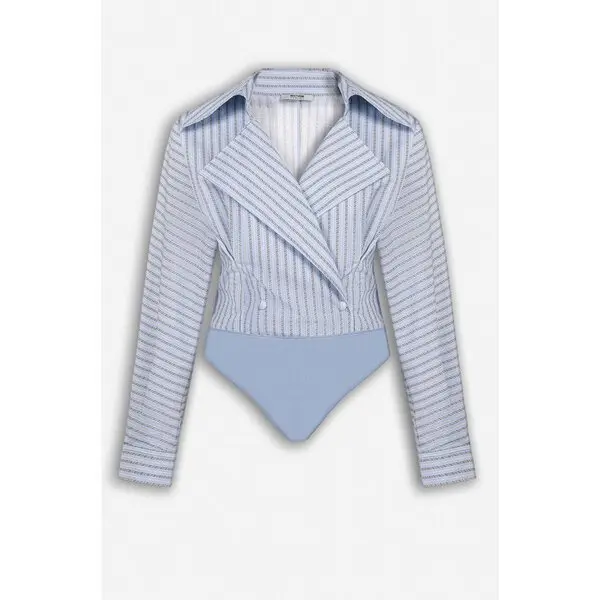 NOCTURNE Pinstripe Tailored Bodysuit