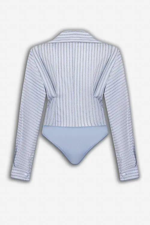NOCTURNE Pinstripe Tailored Bodysuit
