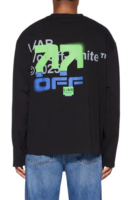 L/AB C/O OFF-WHITE Off Active Long Sleeve Cotton Graphic T-shirt