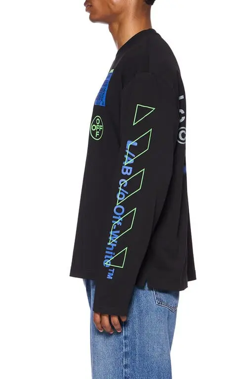L/AB C/O OFF-WHITE Off Active Long Sleeve Cotton Graphic T-shirt