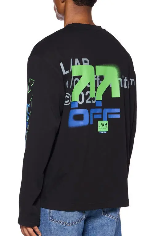 L/AB C/O OFF-WHITE Off Active Long Sleeve Cotton Graphic T-shirt