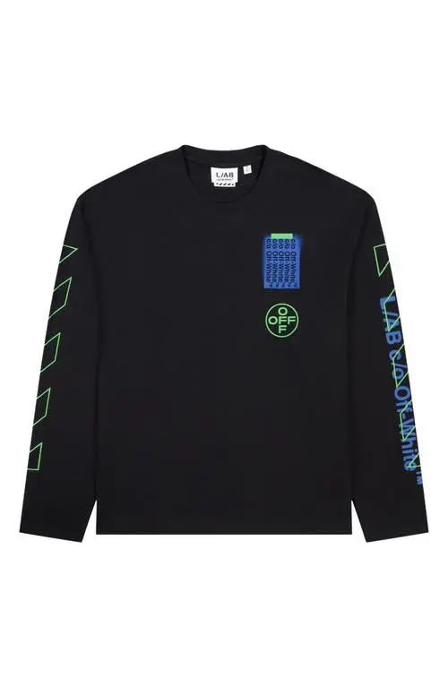 L/AB C/O OFF-WHITE Off Active Long Sleeve Cotton Graphic T-shirt