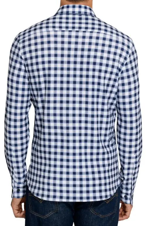 CON.STRUCT Slim Fit Textured Harlow Plaid Performance Long Sleeve Shirt