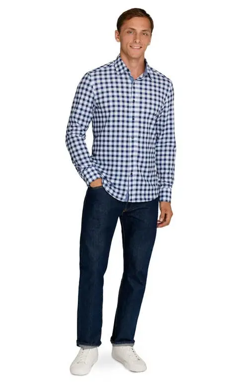 CON.STRUCT Slim Fit Textured Harlow Plaid Performance Long Sleeve Shirt