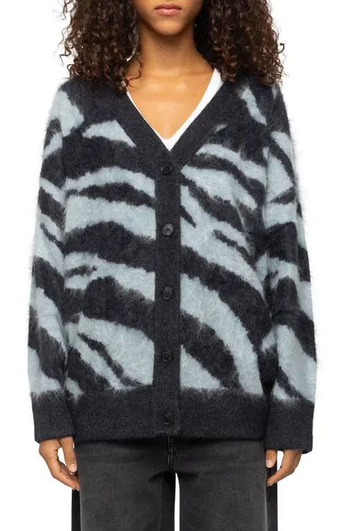 Zadig&Voltaire Arpa Zebra Cashmere Cardigan - Anthracite
