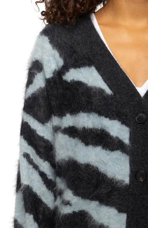 Zadig&Voltaire Arpa Zebra Cashmere Cardigan - Anthracite