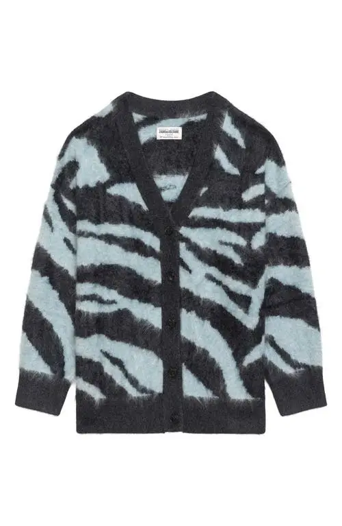 Zadig&Voltaire Arpa Zebra Cashmere Cardigan - Anthracite