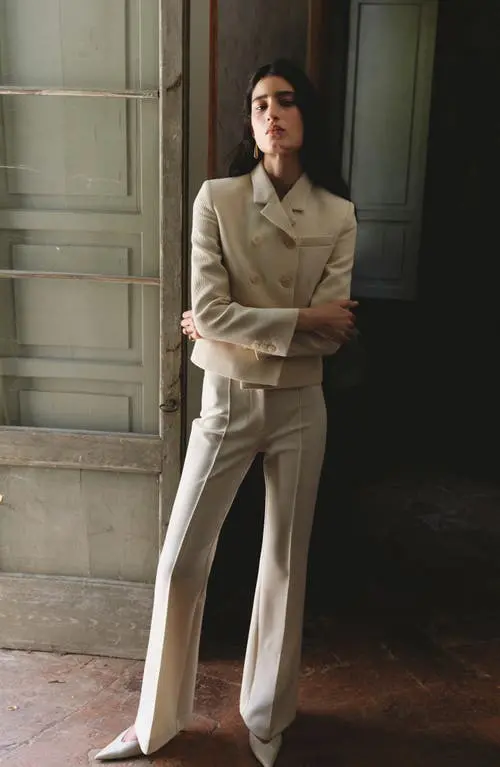 Mango Crop Double Breasted Jacket
