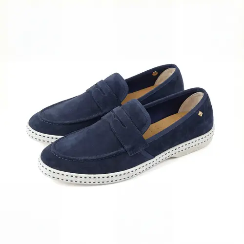 Rivieras Classic Suede Penny Loafer - Navy