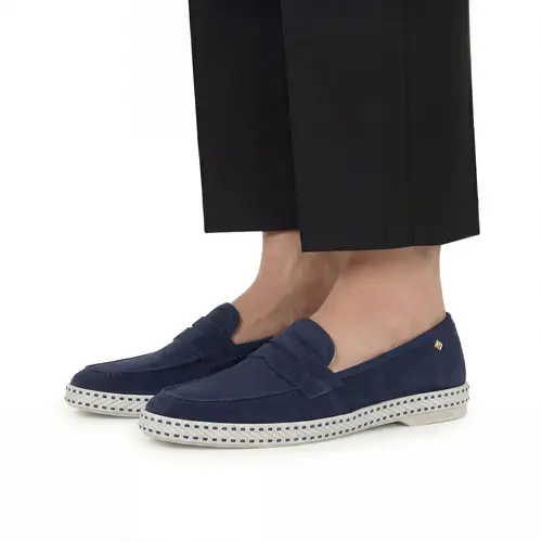 Rivieras Classic Suede Penny Loafer - Navy